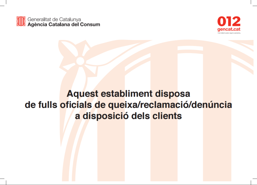 Hojas de reclamaciones, obligatorias para los comercios